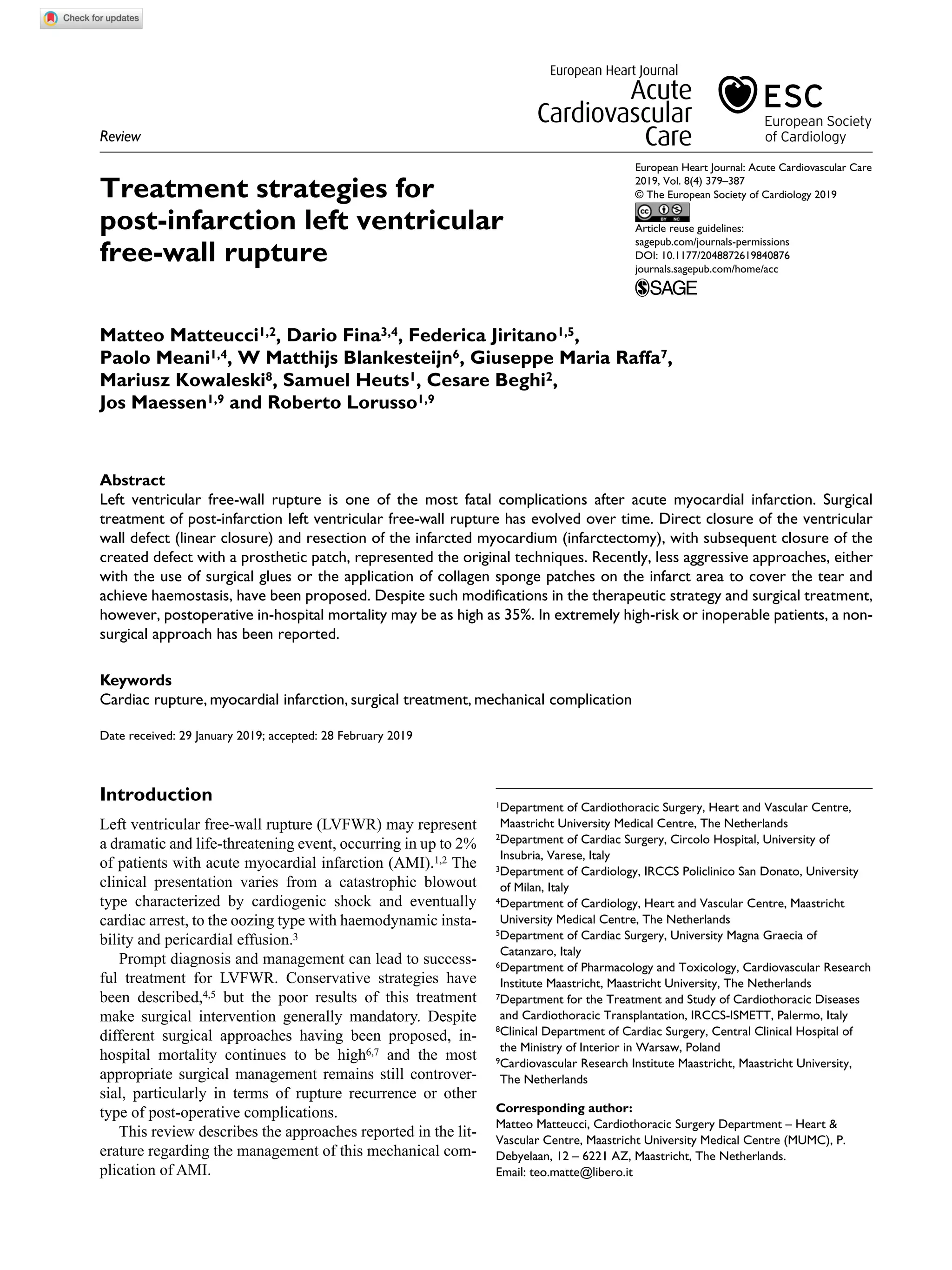 Post infarction left ventricular free-wall rupture | PDF | Heart and ...