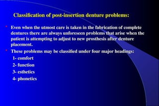 post insertion problems denture application | PPT
