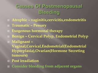 Post Menopausal Bleeding | PPT