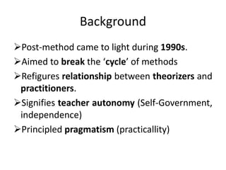 Post methodpedagogy - copy | PPT