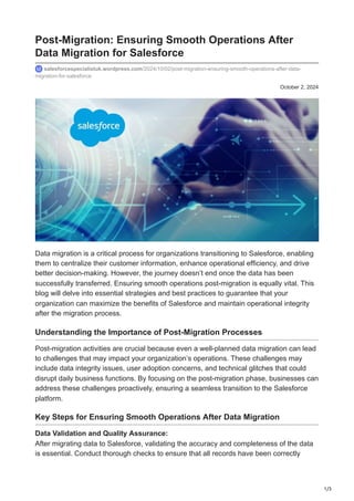 Post-Migration Ensuring Smooth Operations After Data Migration for ...