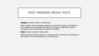 Post-modernism concept for media and communication students | PPT