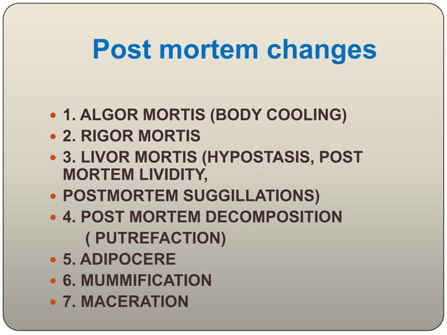 Post mortem examination(autopsy) | PPTX | Death, Injury, or Military ...
