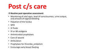 Post operative-care,gynecology and obstetric | PPTX