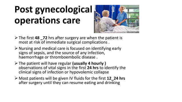 Post operative-care,gynecology and obstetric | PPTX | Surgery | Medical ...