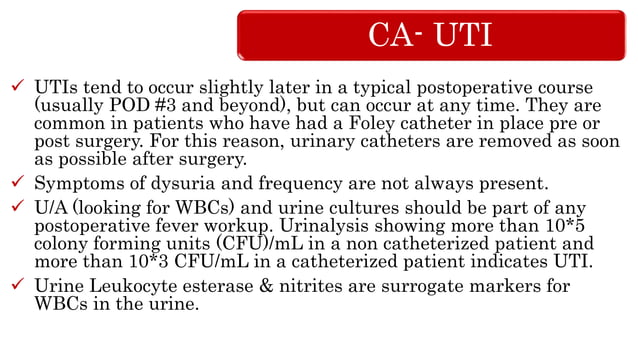 Post op fever- pod#3- uti | PPTX | Infectious Diseases | Diseases and ...