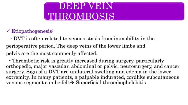 Post op fever- pod#6- dvt | PPTX