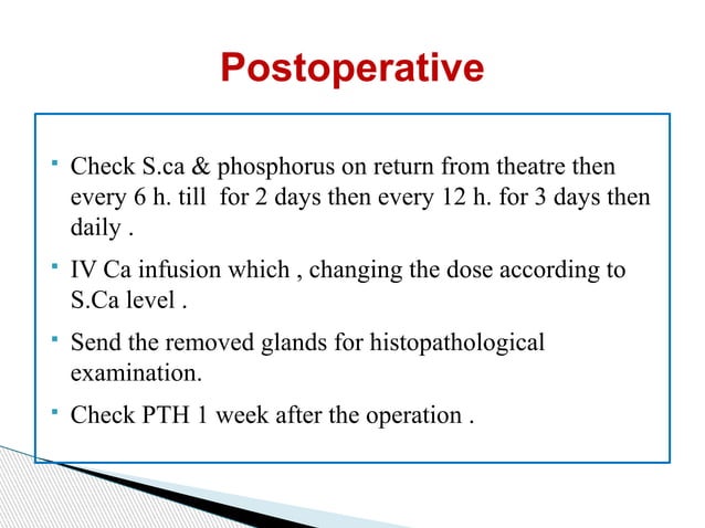 Post parathyroidectomy hypocalcemia dng 2019prof.osama elshahata | PPT