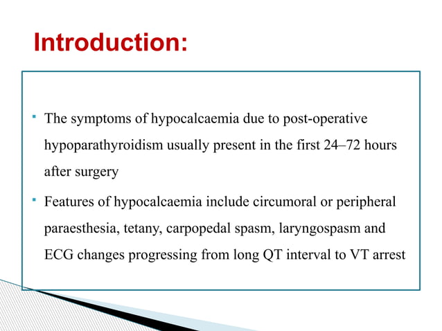 Post parathyroidectomy hypocalcemia dng 2019prof.osama elshahata | PPT