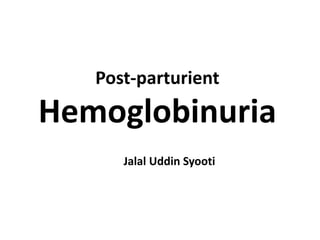 Post parturient-hemoglobinuria | PPTX