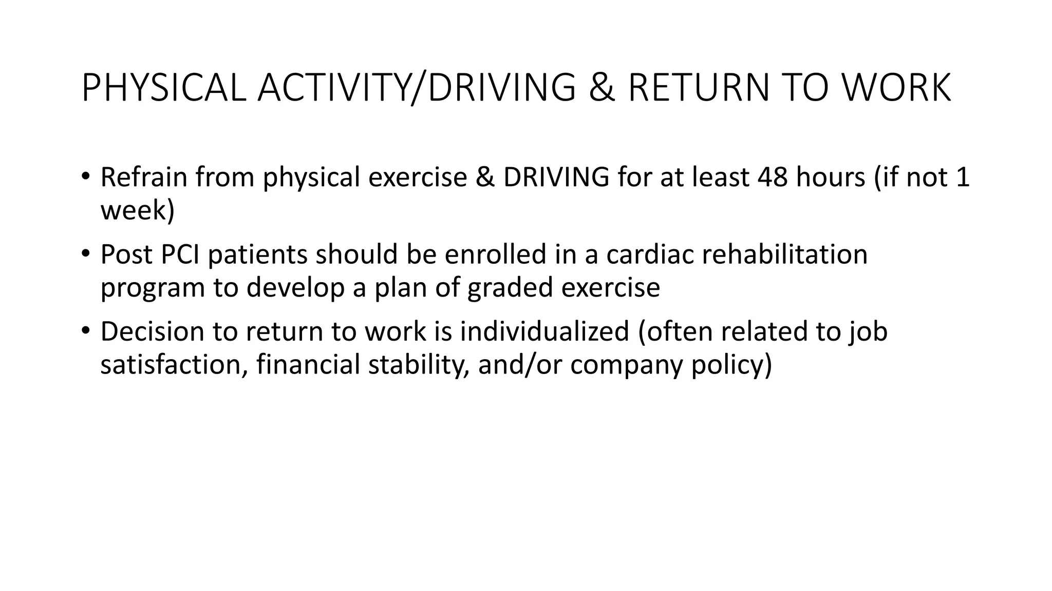 Post pci management of acs | PPTX