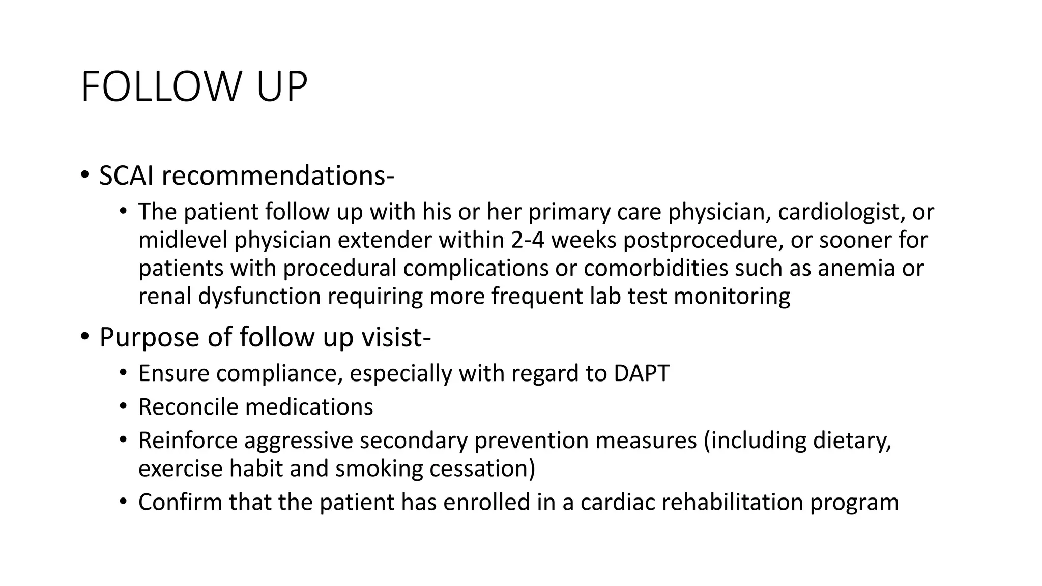 Post pci management of acs | PPTX