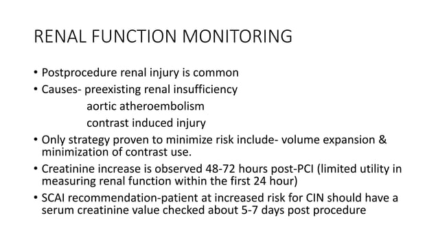 Post pci management of acs | PPTX