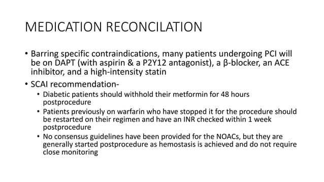 Post pci management of acs | PPTX