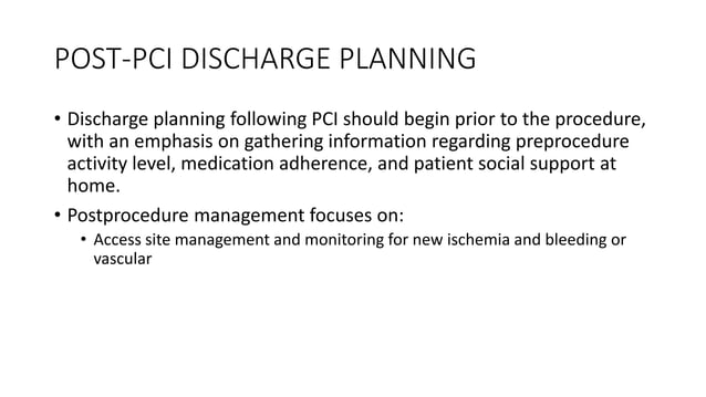 Post pci management of acs | PPTX