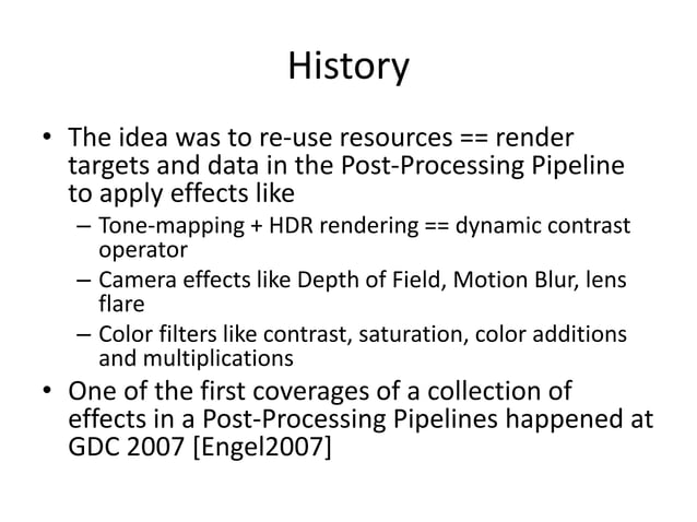 A modern Post-Processing Pipeline | PPT