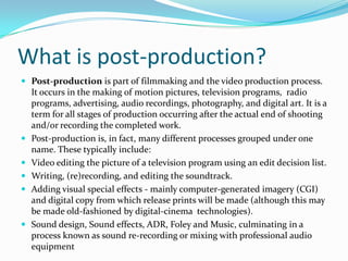Post production | PPTX | Soundtracks, TV and Showtunes | Music