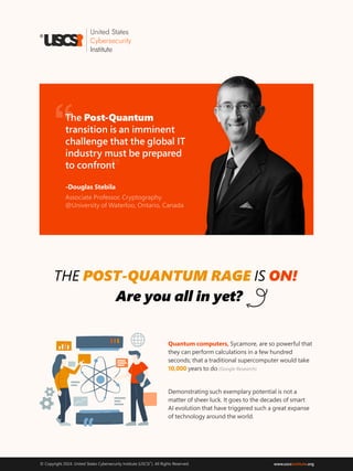 Post-Quantum Cryptography - Knowing the Unknown Cyber World | USCSI® | PDF