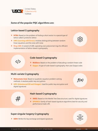 Post-Quantum Cryptography - Knowing the Unknown Cyber World | USCSI® | PDF