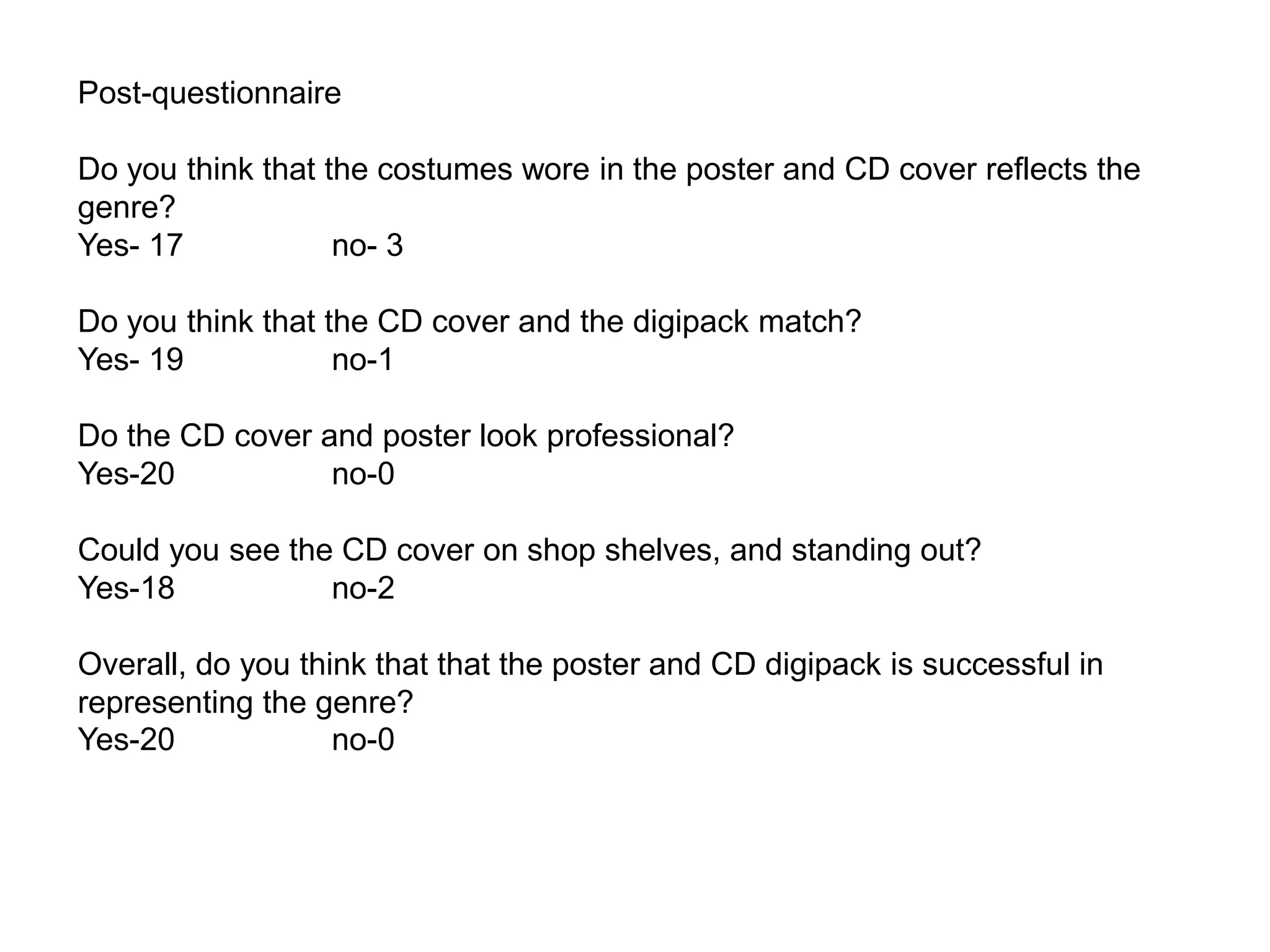Post questionnaire pie chart anaylsis | PPT
