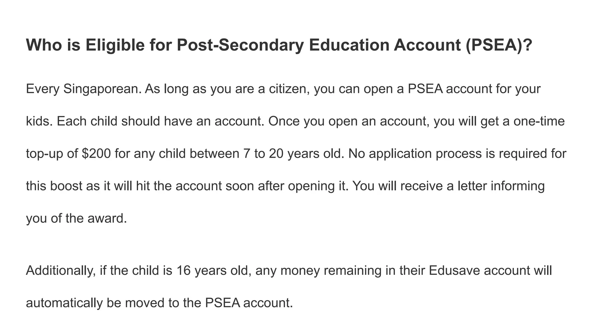 Post secondary education account (psea) overview | PDF