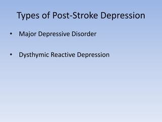 Post stroke depression | PPTX