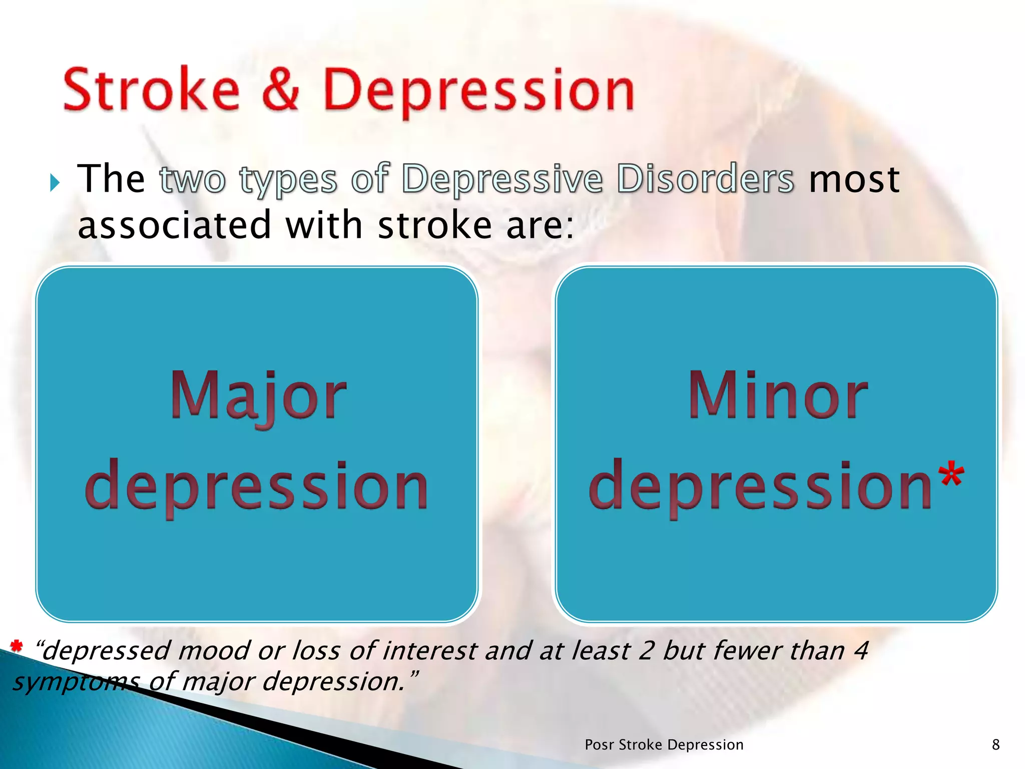 Post stroke depression | PPTX