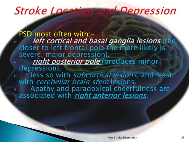 Post stroke depression | PPTX | Physical Therapy | Wellness