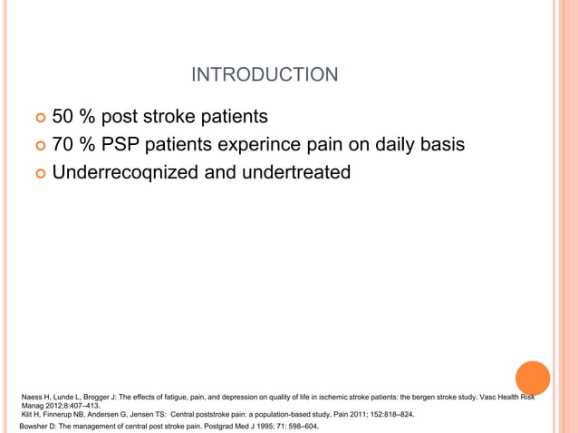 Post-stroke Pain | PPTX | Physical Therapy | Wellness