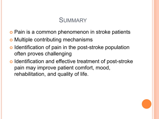 Post-stroke Pain | PPTX | Physical Therapy | Wellness