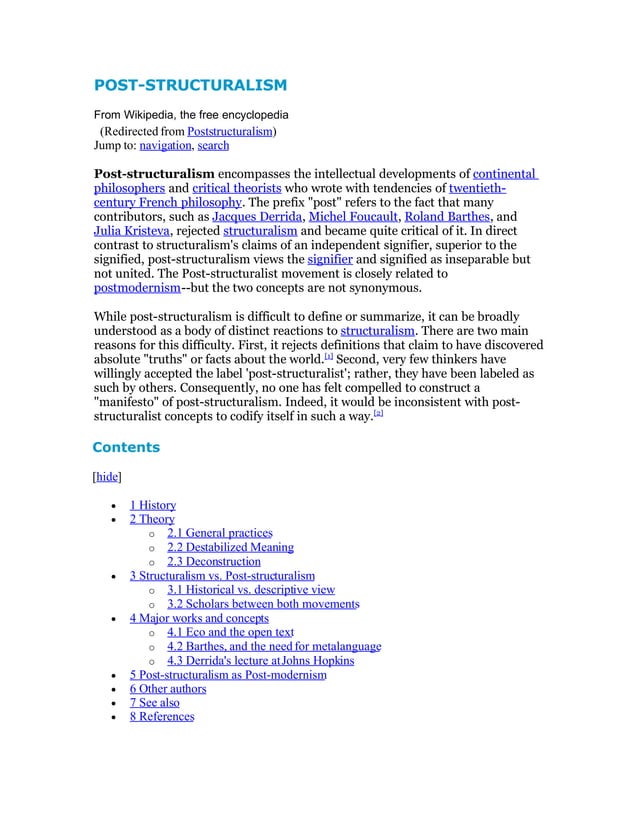 Post Structuralism | DOC