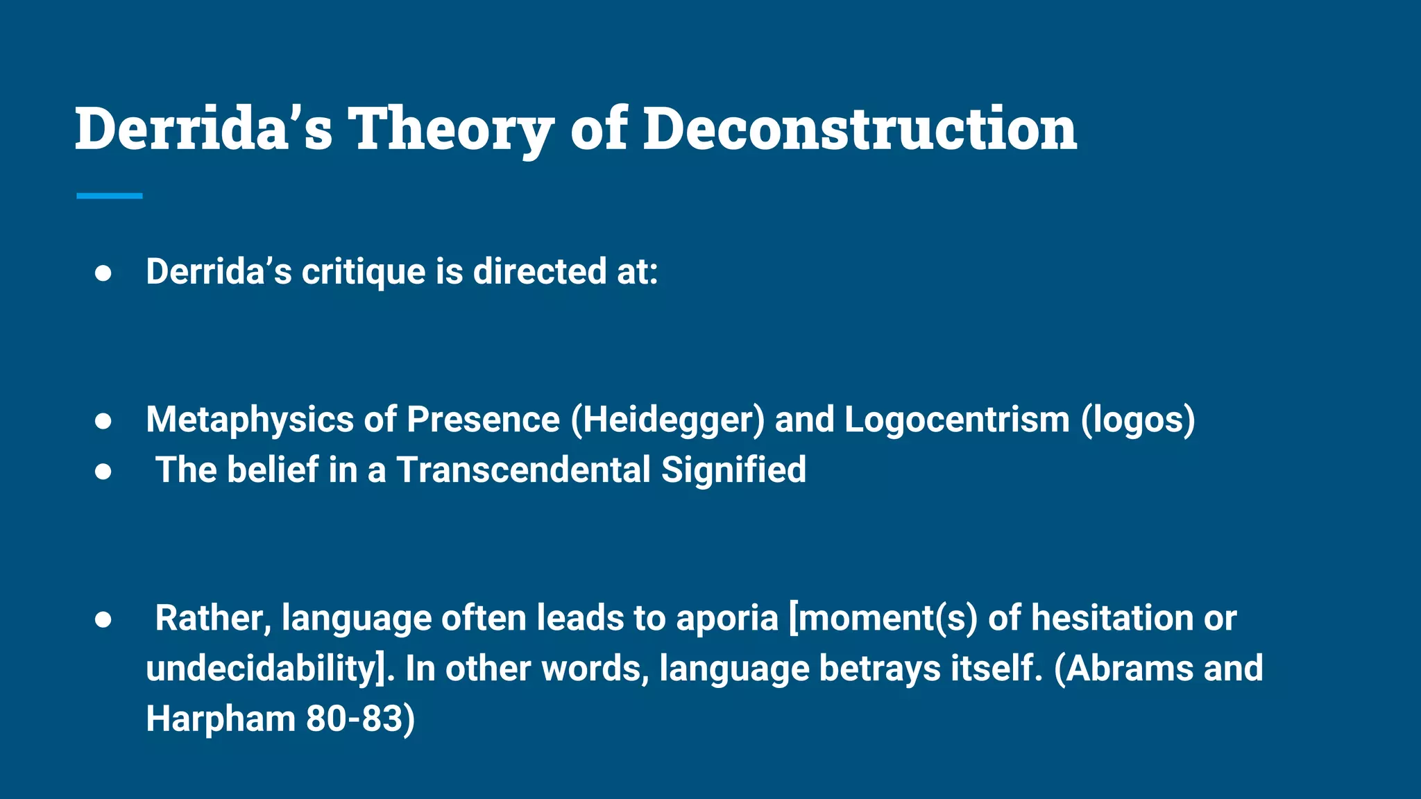 Post Structuralism and Deconstruction - a conceptual overview | PPTX