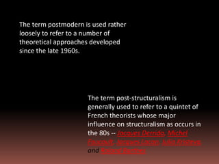 Post structuralism and postmodernism | PPT