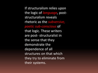 Post structuralism and postmodernism | PPT