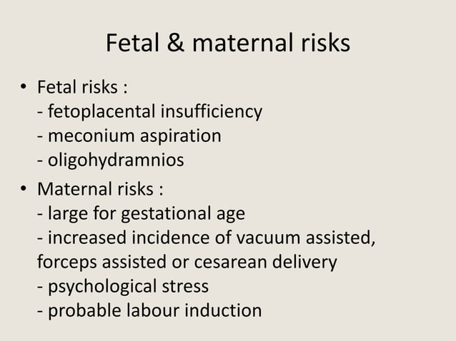 Post term pregnancy | PPTX | Pregnancy | Reproductive Health