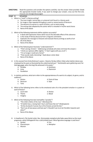 Post test-LET Review English Majors | DOCX