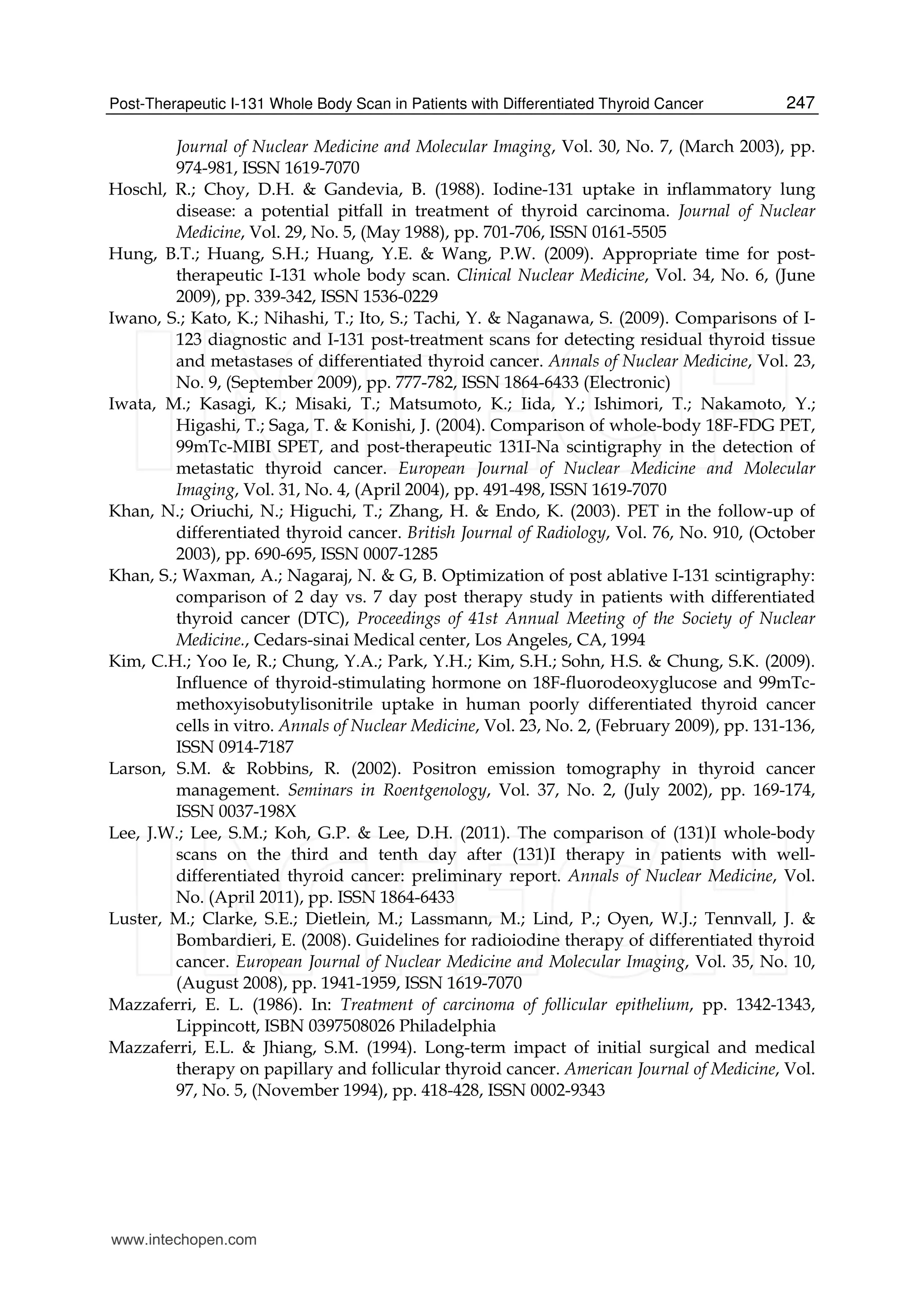 Post therapeutic i-131 whole body scan in | PDF