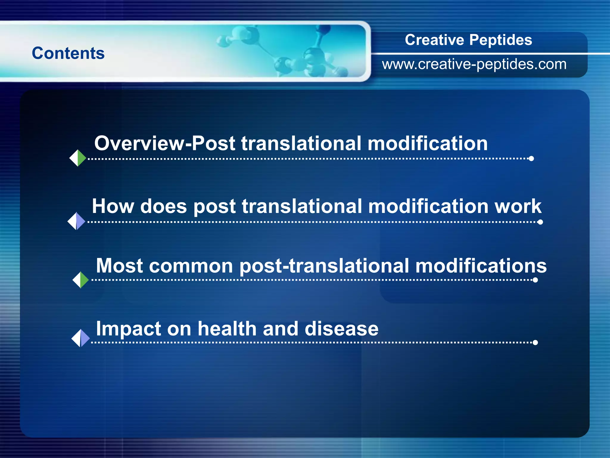 Post translational-modification-creative-peptides | PPT | Free Download
