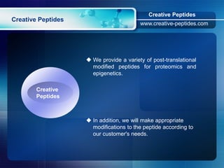Post translational-modification-creative-peptides | PPT