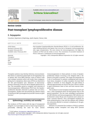 Post-transplant Lymphoproliferative Disease | PDF