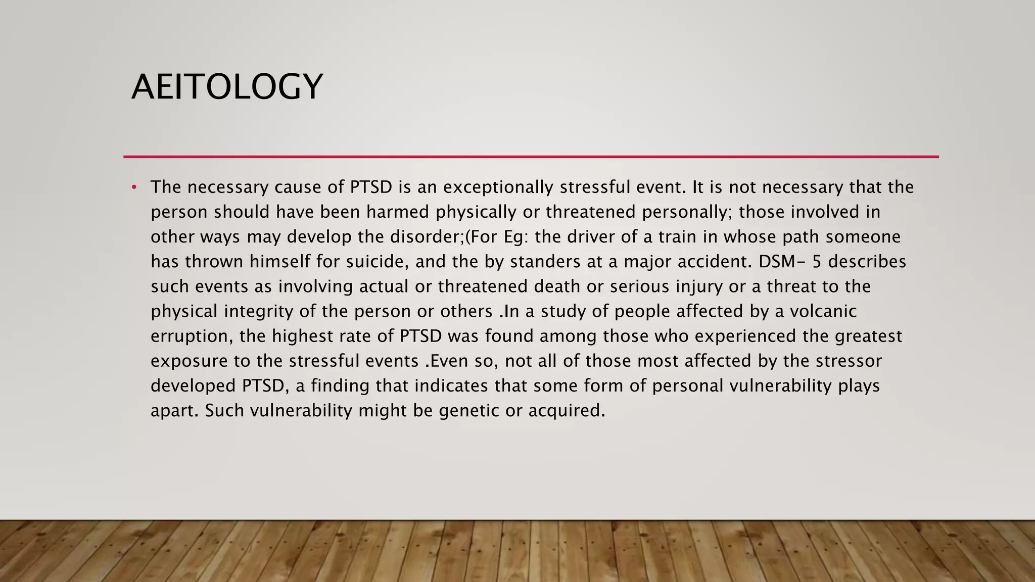 Post traumatic stress disorder (ptsd) | PPTX