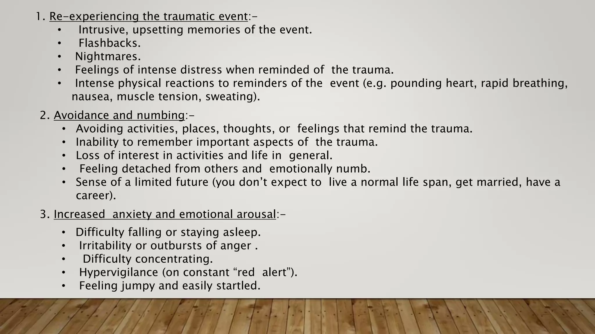 Post traumatic stress disorder (ptsd) | PPTX