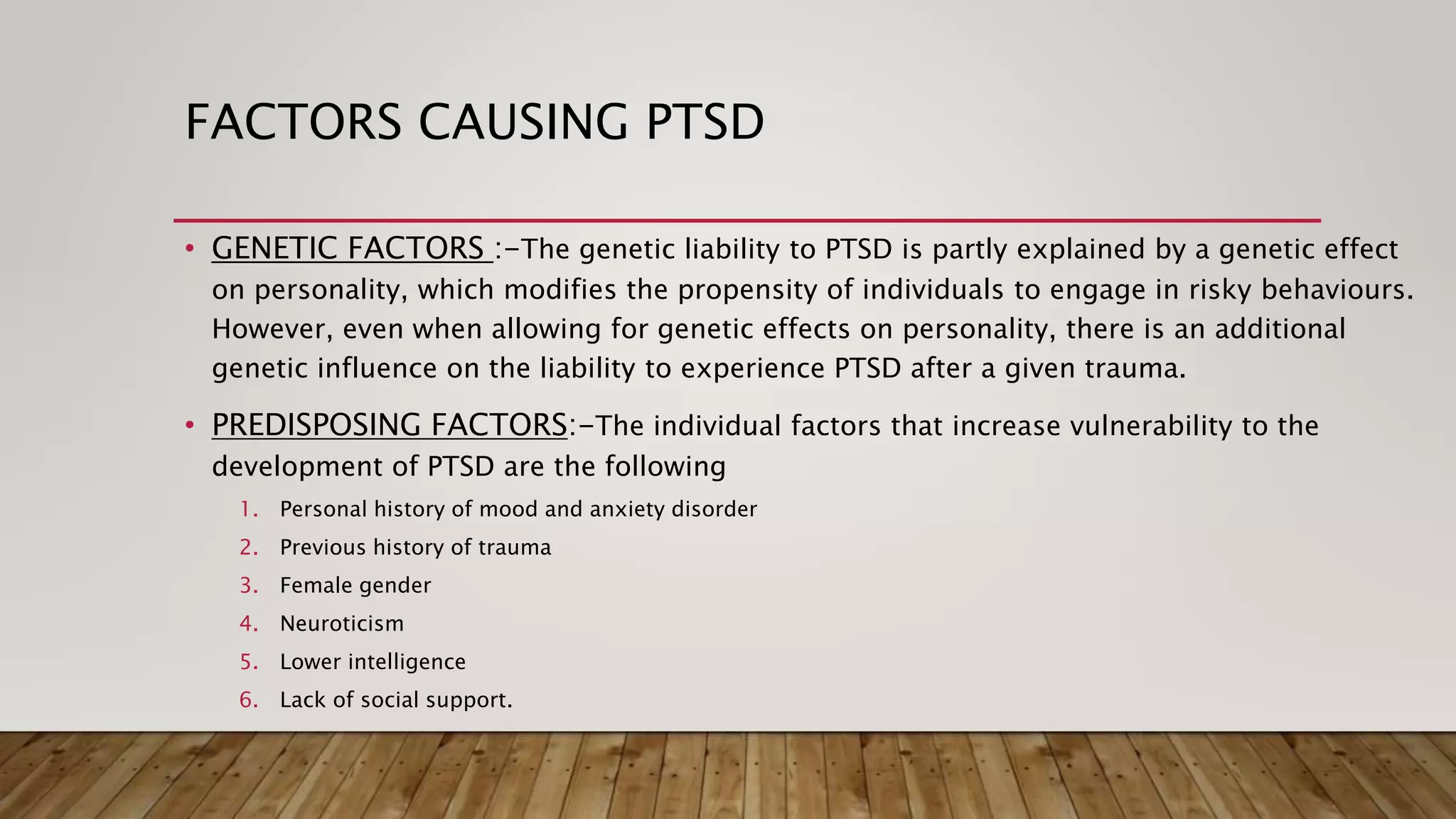 Post traumatic stress disorder (ptsd) | PPTX
