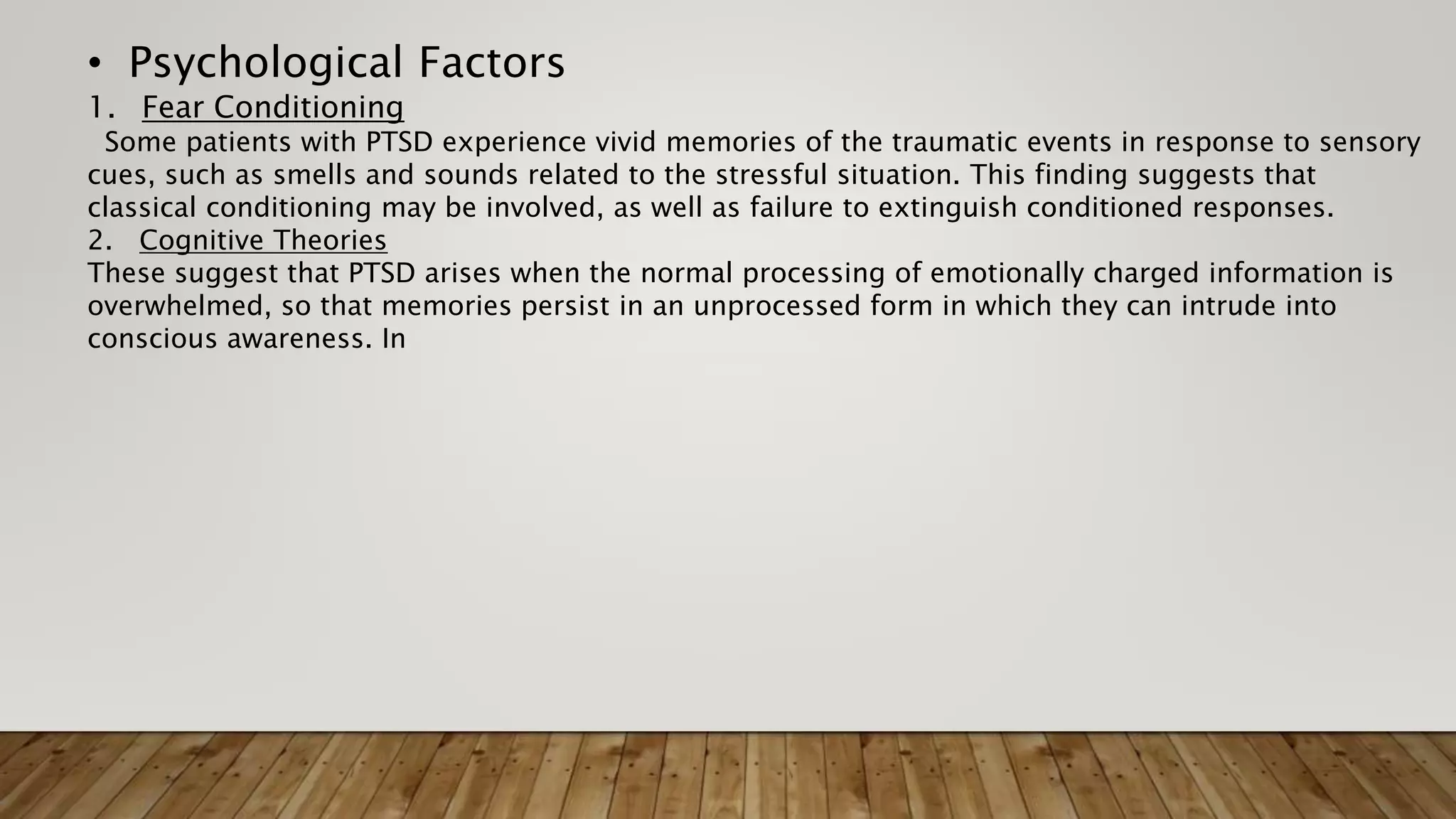Post traumatic stress disorder (ptsd) | PPTX