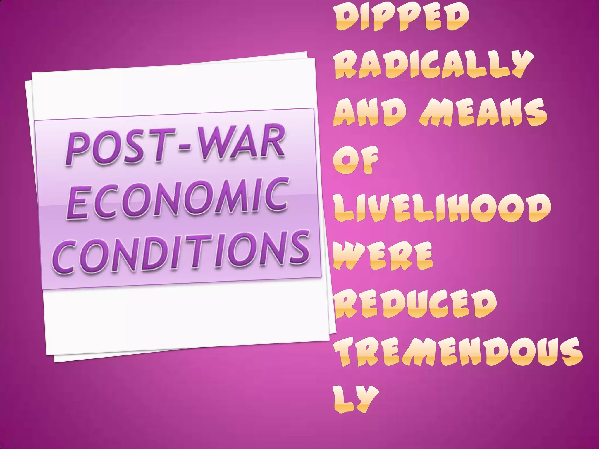 Post war problems | PPTX