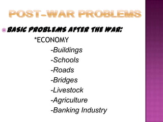Post war problems | PPTX
