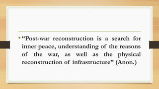 Post-War Reconstruction LECTURE PRESENTATION | PPTX