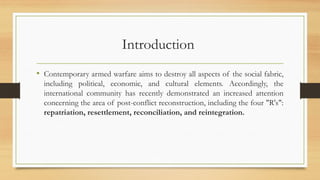 Post-War Reconstruction LECTURE PRESENTATION | PPTX