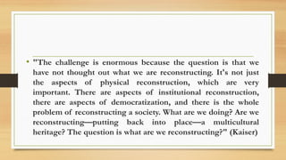 Post-War Reconstruction LECTURE PRESENTATION | PPTX