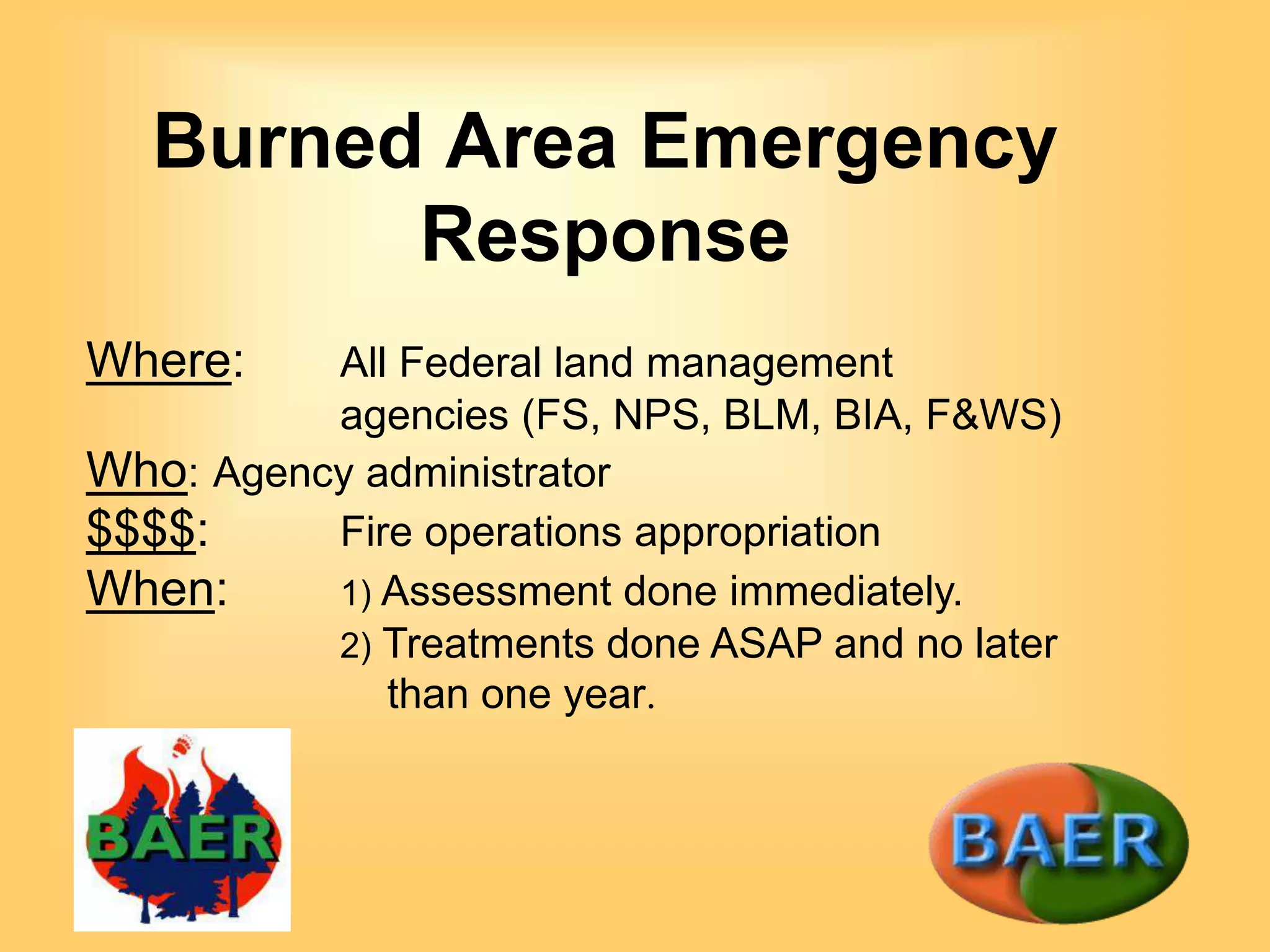 Post wildfire rehab on federal lands | PPTX